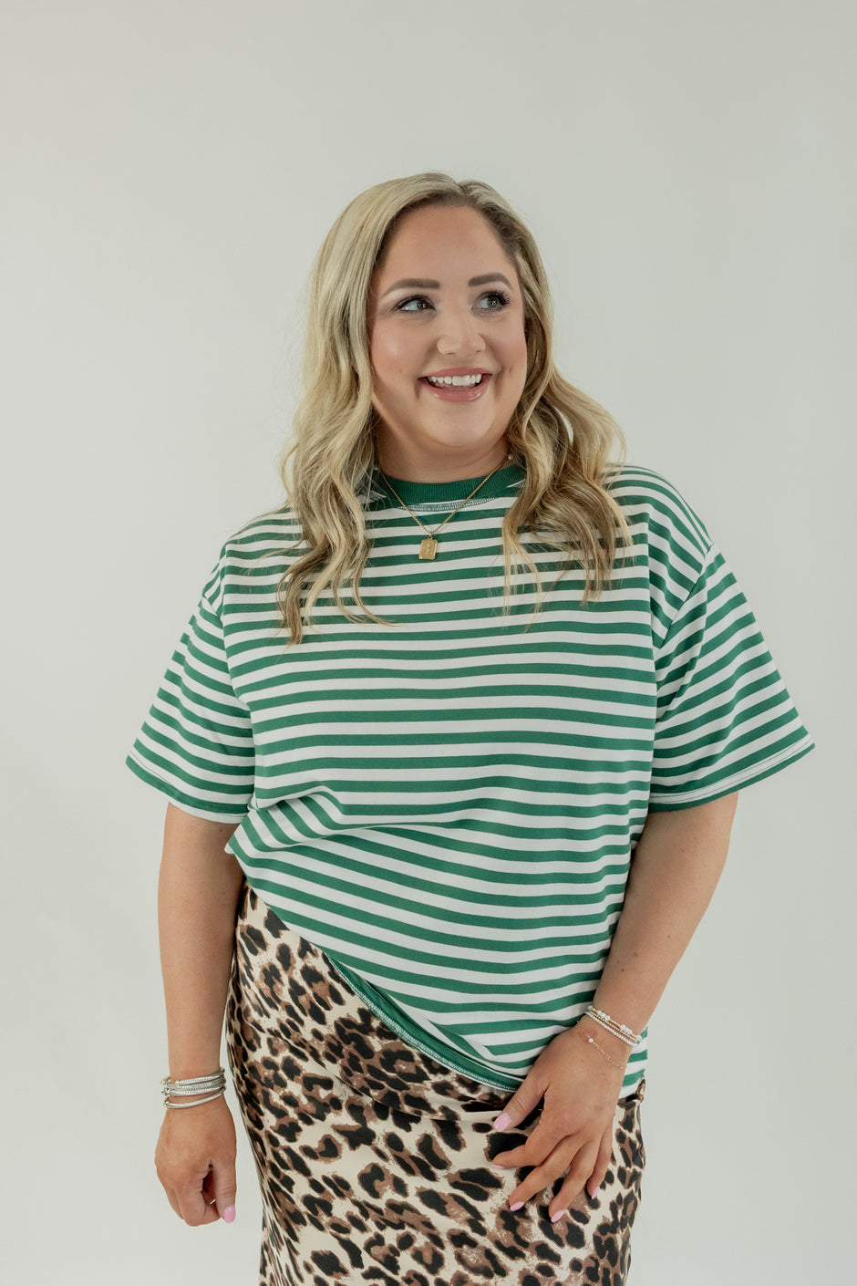 DON'T LOSE ME STRIPE TOP | GREEN